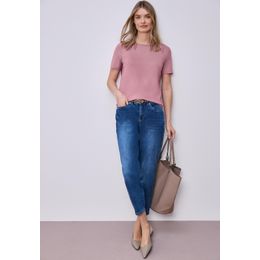 T-Shirt Street One, Damen, Gr. 38, clouded blush, Web, 50% Baumwolle, 50% Modal, unifarben, comfort fit normal, Rundhals, normaler Saum, Shirts T-Shirt, in Unifarbe