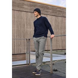 Street One MEN Herren Chinohose, grau, Gr. 33, unifarben, Web, 98% Baumwolle, 2% Elasthan, Hosen, aus Baumwolle mit Stretchanteil