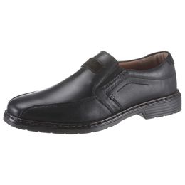 Josef Seibel Herren Slipper "Alastair", Gr. 39, schwarz, Glattleder, unifarben, Schuhe, Festtagschuh, Komfortschuh mit seitlichen Stretcheinsatz