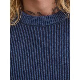 Jack & Jones JACK & JONES Herren Rundhalspullover "JJEDOVER KNIT CREW NECK SN", blau, Gr. M, unifarben, Strick, Obermaterial: 42% Baumwolle, 40% Polyacryl, 18%