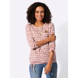 Casual Looks Damen 3/4-Arm-Shirt "Shirt", rosa, Gr. 36, gemustert, mehrfarbig, 50% Baumwolle, 50% Modal, Shirts