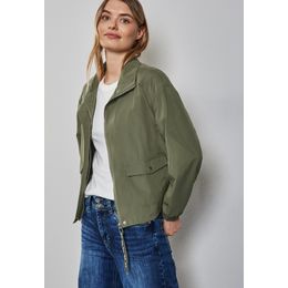 Street One Damen Kurzjacke, gr&uuml;n, Gr. 44, unifarben, Stoff, Obermaterial: 62% Polyester, 38% Baumwolle. Futter: 100% Polyester, Jacken, aus softem