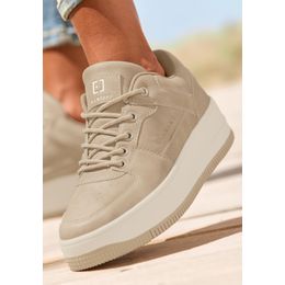 ELBSAND Damen Sneaker "Schn&uuml;rschuh, Freizeitschuh, Halbschuh, Schn&uuml;rhalbschuh, Turnschuh", Gr. 40, beige, Obermaterial: 100% Lederimitat. Decksohle: