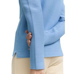 Tom Tailor Damen Rundhalspullover "Regular", blau, Gr. XXXL, unifarben, Strick, Obermaterial: 100% Baumwolle, Pullover, aus Rippstrick