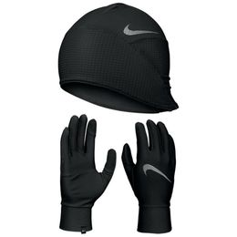 Nike Essential Running Hat and Gloves Set Bekleidung Herren schwarz