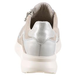 Waldl&auml;ufer WALDL&Auml;UFER Damen Sneaker "K-JANKA", Gr. 7hellgrau, beige, silberfarben, Nappaleder, Nubukleder, Textil, Veloursleder, kontrastfarbene Details,