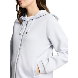 Tom Tailor Damen Kapuzensweatjacke "Regular"soft dusty blau, Gr. S, unifarben, Sweatware, Obermaterial: 51% Polyester, 42% Viskose, 7% Elasthan,