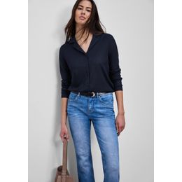 Street One Damen Cardigan, schwarz, Gr. 42, unifarben, Stoff, 50% Viskose, 47% Polyester, 3% Elasthan, Strickjacken, mit Knopfleiste