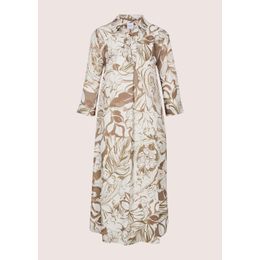 Madeleine Mode MADELEINE Damen Midikleid "Hemdkleid Viskosekleid mit floralem Design", wei&szlig;, Modern, Gr. 38, Obermaterial: 100% Viskose CV., Kleider, Kleid mit