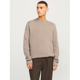 Jack & Jones JACK & JONES Herren Rundhalspullover "JPRBLAMILANO STITCH KNIT CREW NECK SN", beige, Gr. S, meliert, Strick, Obermaterial: 100% Baumwolle, Pullover,