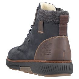 Rieker Herren Winterboots, Gr. 44, bunt, Lederimitat, Nubukleder, Textil, unifarben mit Farbeinsatz, Schuhe, High Top Sneaker, Schn&uuml;rstiefelette mit