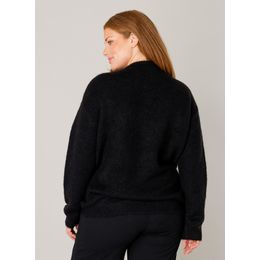 Damen Strickpullover "Yanara", schwarz, Gr. 46, Base Level Curvy, unifarben, Strick, Obermaterial: 43% Nylon, 26% Polyacryl, 13% Alpaka, 13% Wolle,