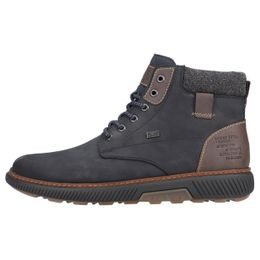 Rieker Herren Winterboots, Gr. 42, bunt, Lederimitat, Nubukleder, Textil, unifarben mit Farbeinsatz, Schuhe, High Top Sneaker, Schn&uuml;rstiefelette mit