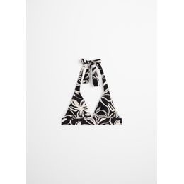 Marc O'Polo MARC O'POLO Damen Bandeau-Bikini-Top "Abstract Floral AOP", schwarz-wei&szlig;, Gr. S, Obermaterial: 84% Polyamid, 16% Elasthan, Bikini-Oberteile