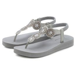 Venice Beach Damen Badezehentrenner "Sandale, Badeschuh, Badelatsche, Flip Flop, Badeschlappe, Sommerschuhe", Gr. 43, grau, Obermaterial: 100%