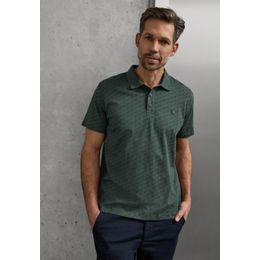 T-Shirt Street One MEN, Jungen, Gr. L (42), sea gr&uuml;n, Web, 100% Baumwolle, Minimalmuster, comfort fit h&uuml;ftlang, hoch geschlossener Ausschnitt, normaler Saum, Shirts T-Shirt, aus reiner Baumwolle
