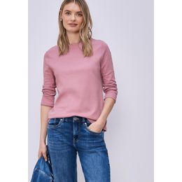 3/4-Arm-Shirt Street One, Damen, Gr. 40, clouded blush, Web, 100% Baumwolle, unifarben, normal h&uuml;ftlang, U-Boot-Ausschnitt, normaler Saum, Shirts 3/4-Arm-Shirt, aus reiner Baumwolle