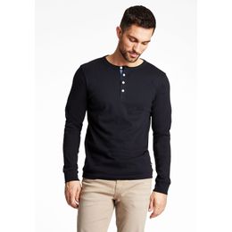 LINDBERGH Herren Henleyshirt "Henley Shirt Slim Fit", schwarz, Gr. XXXL, unifarben, Obermaterial: 100% Baumwolle, Shirts
