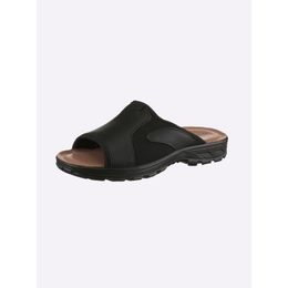 Pantolette CLASSIC, Herren, Gr. 44, schwarz, Glattleder, Textil, Schuhe Pantolette