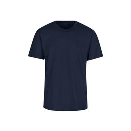 T-Shirt TRIGEMA "TRIGEMA T Shirt aus Biobaumwolle", Damen, Gr. L, navy, Single Jersey, 100% Baumwolle (Bio-Baumwolle kbA), Basic, lang, Rundhals, Shirts T-Shirt