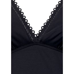 s.Oliver Damen B&uuml;gel-Tankini-Top "Aiko", schwarz, Gr. 46, unifarben, Microfaser, Microfaser, Polyamid, Bikini-Oberteile, mit H&auml;keloptik
