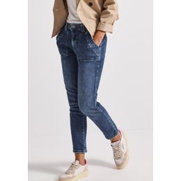 Street One Damen Regular-fit-Jeans, blau, Gr. 36, unifarben, Jeans, 76% Baumwolle, 18% Lyocell, 4% Elastomultiester, 2% Elasthan, Jeans, Middle Waist
