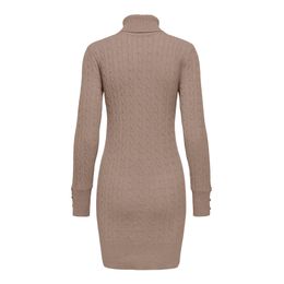 Only Damen Strickkleid "ONLLOUIS LS ROLLNECK CABLE DRESS AT KNT"mocha meringue detail:melange, Gr. M, meliert, Strick, Obermaterial: 50% Viskose, 27%