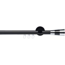 Gardinenstange Liedeco, L:240cm &Oslash;:20mm, schwarz, Eisen, Gardinenstangen, "Innenlaufgarnitur 20 mm Piano Granada", Gardinenstange Komplett