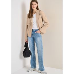 Cecil Damen Outdoorjacke, beige, Gr. L, unifarben, Web, Obermaterial: 100% Baumwolle. Futter: 100% Polyester, Jacken, mit Reverskragen