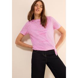 Cecil Damen T-Shirt, rosa, Gr. L, unifarben, Web, 50% Baumwolle, 50% Polyester, Shirts, Feel Good Fit