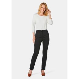 GOLDNER Damen Stoffhose "Kurzgr&ouml;&szlig;e Baumwollhose mit Dehnbund", schwarz, Gr. 27, Obermaterial: 98% Baumwolle CO. 2% Elasthan EL., Hosen, Ohne