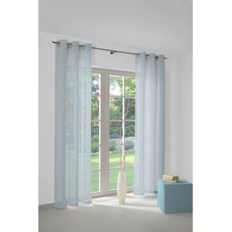 Vorhang WIRTH, B:141cm H:225cm, blau, Jacquard, Baumwolle, Polyester, Wohnzimmer, Gardinen, "Sunday", nach Ma&szlig;