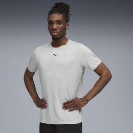 Puma Herren Trainingsshirt "TAD ESSENTIALS Meliertes T-Shirt mit Cat Logo Herren", grau, Gr. S, Obermaterial: 100% Polyester, Shirts