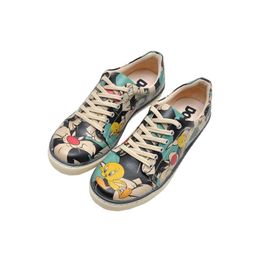 DOGO Damen Sneaker "Classic Schn&uuml;rsneaker Spirit Animal Damen Sneaker, Classic", Gr. 41, schwarz, Lederimitat, Schuhe, Handgefertigt