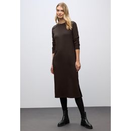 Street One Damen Midikleiddeep roast braun, Gr. 42, unifarben, Stoff, 63% Polyester, 34% Viskose, 3% Elasthan, Kleider, in Unifarbe