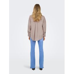 Only Damen Hemdbluse "ONLZAZIMA L/S LOOSE SHIRT WVN NOOS", silber, Gr. XS, unifarben, Web, Obermaterial: 84% Modal, 16% Polyester, Blusen