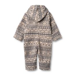 Wheat M&auml;dchen Jumpsuit "Wheat Fleece Suit Allo", beige, Gr. 80, unifarben, 100% Polyester (Recycelt), Overalls