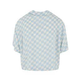 Urban Classics Damen Kurzarmshirt "Urban Classics Damen Ladies Resort Shirt"oceanblaucheck, Gr. S, gebl&uuml;mt, 100% Viskose, Shirts