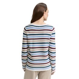 Tom Tailor Damen Rundhalspullover "Regular", bunt, Gr. S, gestreift, Strick, Obermaterial: 100% Baumwolle, Pullover, aus Rippstrick