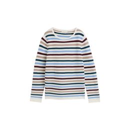 Tom Tailor Damen Rundhalspullover "Regular", bunt, Gr. L, gestreift, Strick, Obermaterial: 100% Baumwolle, Pullover, aus Rippstrick