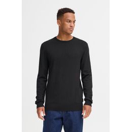 Blend Herren Strickpullover "BHDan", schwarz, Basic, Gr. L, meliert, Feinstrick, 70% Viskose, 30% Nylon, Pullover, Stilvoller Basic Strickpullover