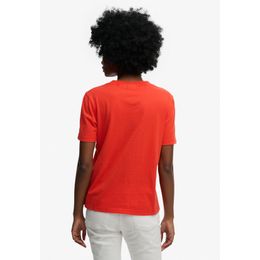 Superdry Damen T-Shirt "Vintage Prep Pocket Tee", rot, Gr. XS, bedruckt, Single Jersey, Obermaterial: 100% Baumwolle, Shirts, aus Baumwolle, normale
