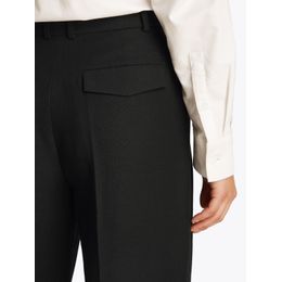 Tommy Hilfiger Damen Webhose "LINEN MIX RLXD STRAIGHT PANTS", schwarz, Gr. 36, unifarben, Web, Obermaterial: 47% Polyester, 32% Leinen, 20% Viskose,