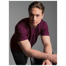 TRIGEMA Herren T-Shirt "TRIGEMA T-Shirt DELUXE Baumwolle", rot, Basic, Gr. M, Single Jersey, 100% Baumwolle, Shirts
