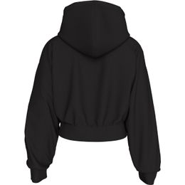 Damen Sweatjacke "LS MONOGRAM TERRY CROP RELAXED F"schwarz, Gr. L, Calvin Klein Jeans, unifarben, Sweatware, Obermaterial: 100% Baumwolle,