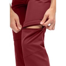 Maier Sports Damen Outdoorhose "Nata Zip Loop", rot, Gr. 40, 100% Polyester, Hosen, Damen Zip-Off Wanderhose, atmungsaktive Trekkinghose, Regular Fit