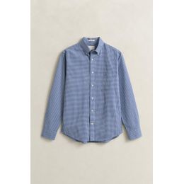 Gant Herren Langarmhemd "REG CLASSIC POPLIN GINGHAM SHIRT", blau, Gr. 5XL, kariert, Obermaterial: 100% Baumwolle, Hemden, mit Logostickerei,