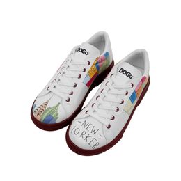 DOGO Damen Sneaker "Ace Low-Top Sneaker Best Of Tweety And Sylvester Black Damen", Gr. 36, gelb, Lederimitat, Schuhe, Handgefertigt
