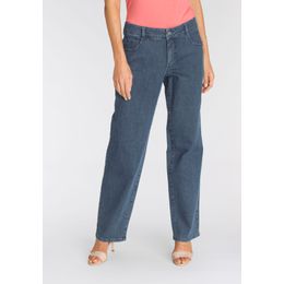 MAC Damen Bequeme Jeans "Gracia", blau, Gr. 34, Abriebeffekte, Denim/Jeans, Obermaterial: 97% Baumwolle, 3% Elasthan, Jeans