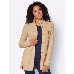 Casual Looks Damen Cardigan, beige, Gr. 40, unifarben, 50% Viskose, 28% Polyester, 22% Polyamid, Strickjacken